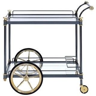 Cyrus Serving Cart, Black/Gold & Clear Glass YF - Bed Bath & Beyond ...