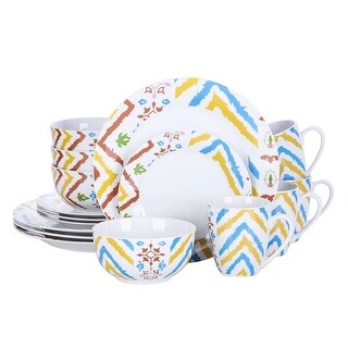 VEWEET Betula 16-Piece Multi-Color Dinnerware Set (Serves 4) - Bed Bath ...