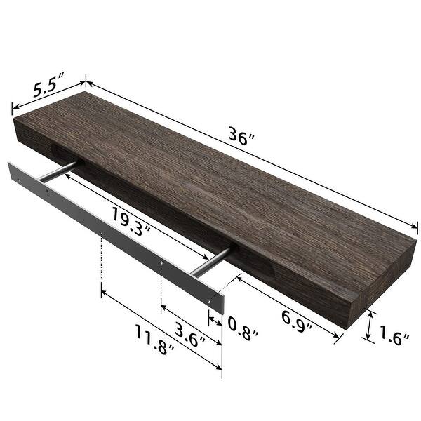 Floating Shelves 36 inches Rustic Natural Wood Shelf for Wall Set of 2 ...