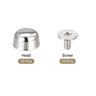 10x6mm Screw Back Rivets Hollow Curved Head Leather Studs Silver Tone ...