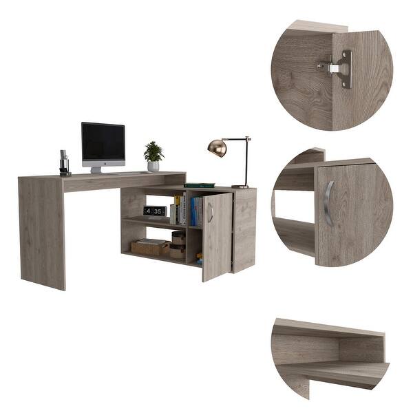 2-Shelf Large L Shaped Computer Desk Workstation Desks with Ample ...