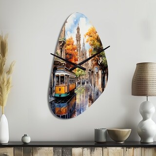 Spain Colorful Streets Of Barcelona - Spain Large Wall Clocks ...