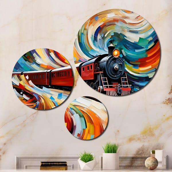 Designart "Abstract Train Whirling Momentum" Transportation Metal Wall ...