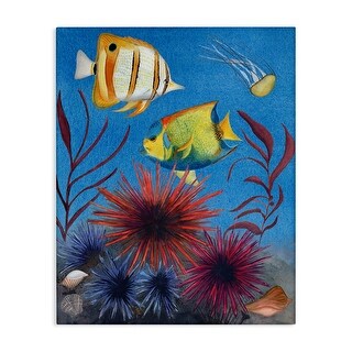 Stupell Seafaring Fish & Urchins Canvas Wall Art Design By Michelle ...