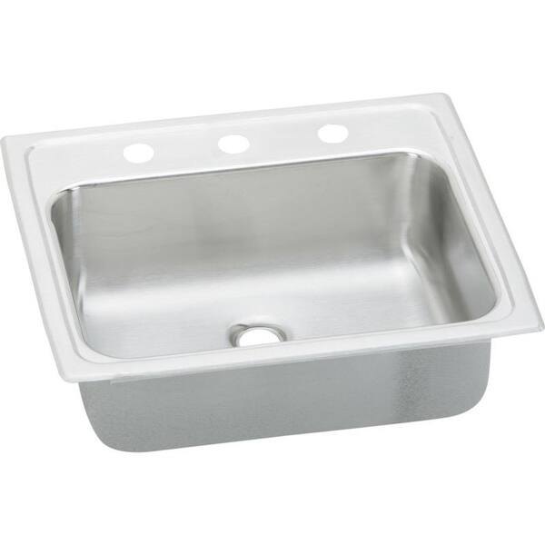 Elkay Celebrity 19-In 20 Gauge Stainless Steel Single-Bowl Drop-In Bathroom Sink - Three holes ...