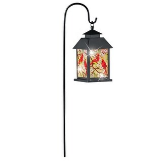 Solar Powered Floral Cardinals Lantern with Shepherd's Hook - 5.25 x 36 ...
