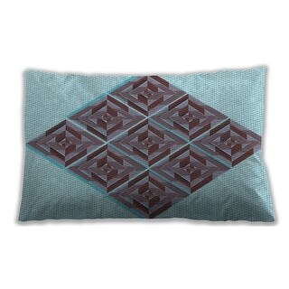 Ahgly Company Patterned Indoor-Outdoor Tron Blue Lumbar Throw Pillow ...