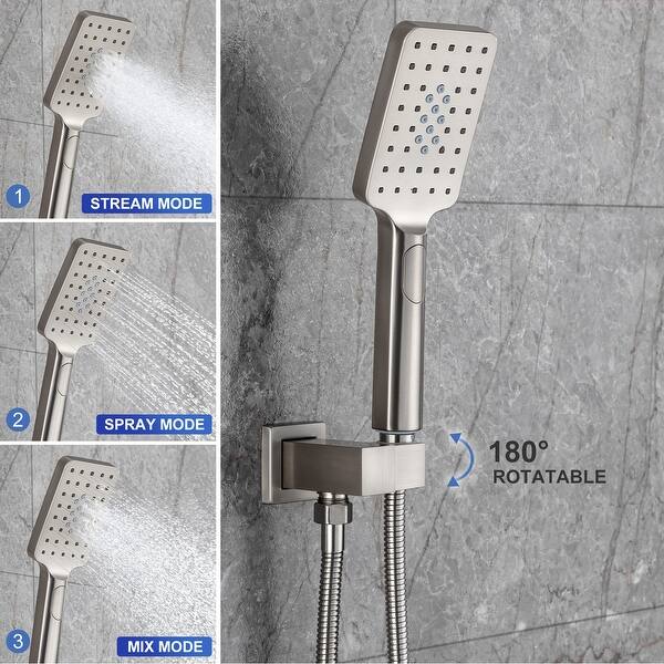Rainlex Brush Nickel Wall-Mounted Three Functions Tub Shower System - Bed Bath & Beyond - 32663737