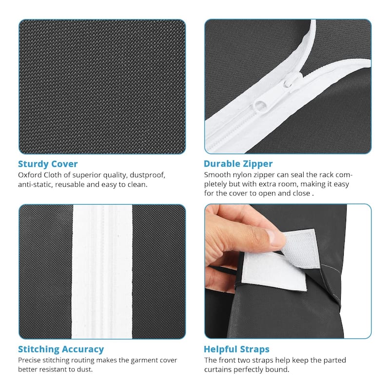 Heavy Duty Rolling Garment Rack with Cover Clothing Rack Portable ...