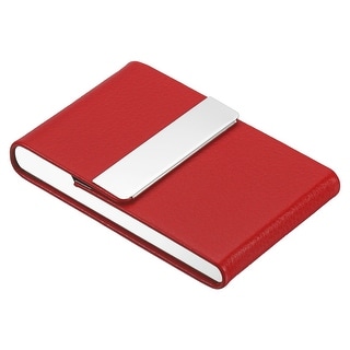 PU Leather Business Card Holder Flip Slim Pocket Name Cards Purse Case ...