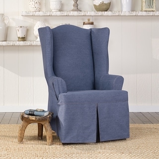 SureFit Authentic Denim 1 PC Wing Chair Slipcover - Bed Bath & Beyond ...