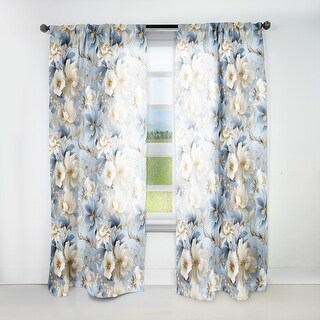 Designart "Ethereal Rococo Flourish Victorian Pattern XI" Floral Blue ...