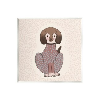 Stupell Adorable Spotted Dog Kids Polka Dot Patterned Animal Wood Wall ...