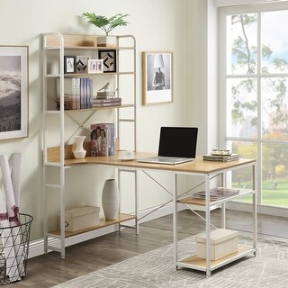 Modern 5-shelf White Corner Office Desk - Bed Bath & Beyond - 35753305