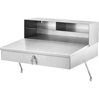 Wall Mounted Receiving Desk,Stainless Steel, 24"Wx22"Dx12"H - Stainless ...