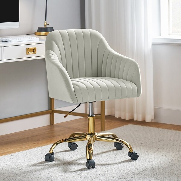 Violeta Modern Upholstered Adjustable Swivel Office Chair by HULALA HOME On Sale Bed Bath Beyond 38168040