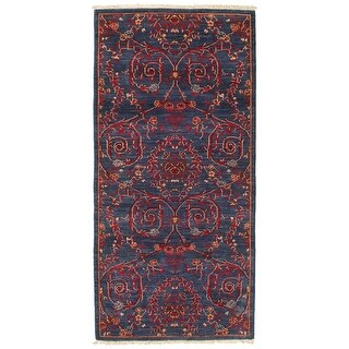 ECARPETGALLERY Hand-knotted Pak Finest Transitional Navy Blue Wool Rug ...