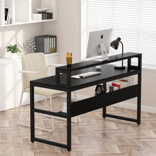 Tribesigns 55 Inches Computer Desk with Shelves - Bed Bath & Beyond ...