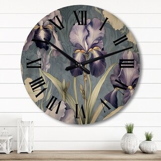 Designart "Purple Green Iris Impressions Flower I" Floral Oversized ...