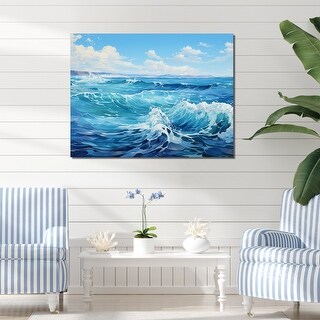 Designart "Blue Infinity Of The Ocean I" Landscapes Canvas Prints - Bed ...