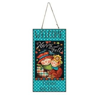 Happy Fall Scarecrow Vertical Handmade Wood Sign 10" x 5" - Bed Bath ...