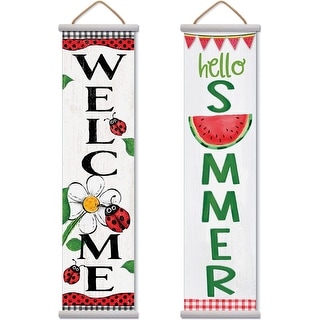 Ladybug Reversible Indoor/Outdoor Vinyl Porch Sign 44.5” by 11 ...