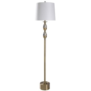 StyleCraft Matlock Crystal Glass and Brass Metal Floor Lamp - Bed Bath ...