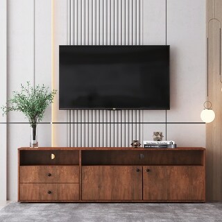Modern Style Multi-Storage Space Slide Rail TV Stand with Drawers ...