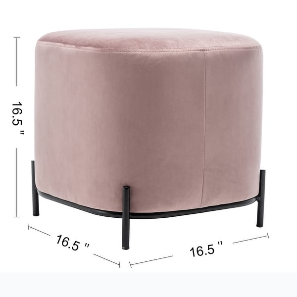 WOVENBYRD 17" Modern Square Ottoman with metal base - Bed Bath & Beyond ...
