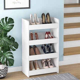 4-Tier Wood Shoe Rack, 8-12 Pairs Capacity - Bed Bath & Beyond - 35094096