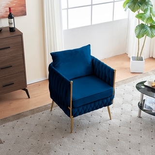 Modern Comfy Bucket Woven Velvet Accent Chair Arm Chair,Fluffy Tufted ...