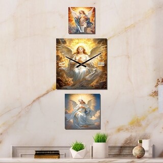 Designart "Beautiful Virgin Of Peace Praying In Heaven" Aurora Borealis ...