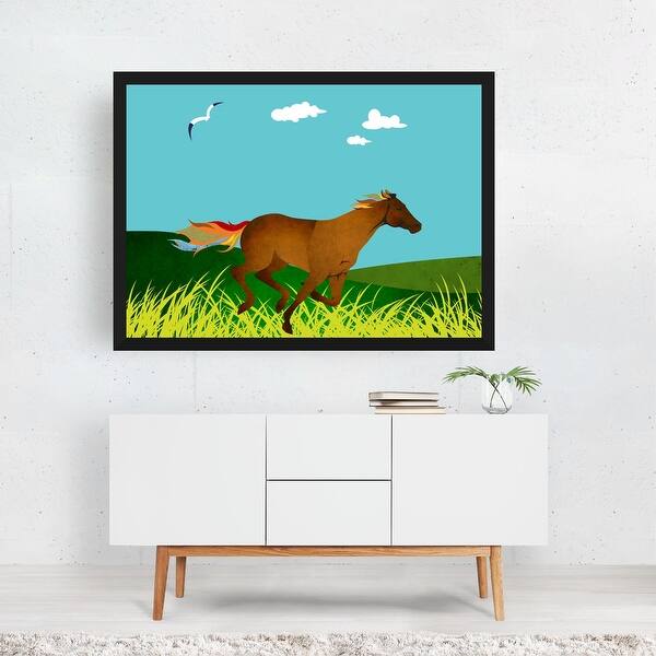 A horse galloping Mixed Media Animals Cartoon Family Art Print/Poster ...