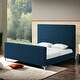 Denim Blue Solid Wood King Upholstered Linen Bed - Bed Bath & Beyond ...