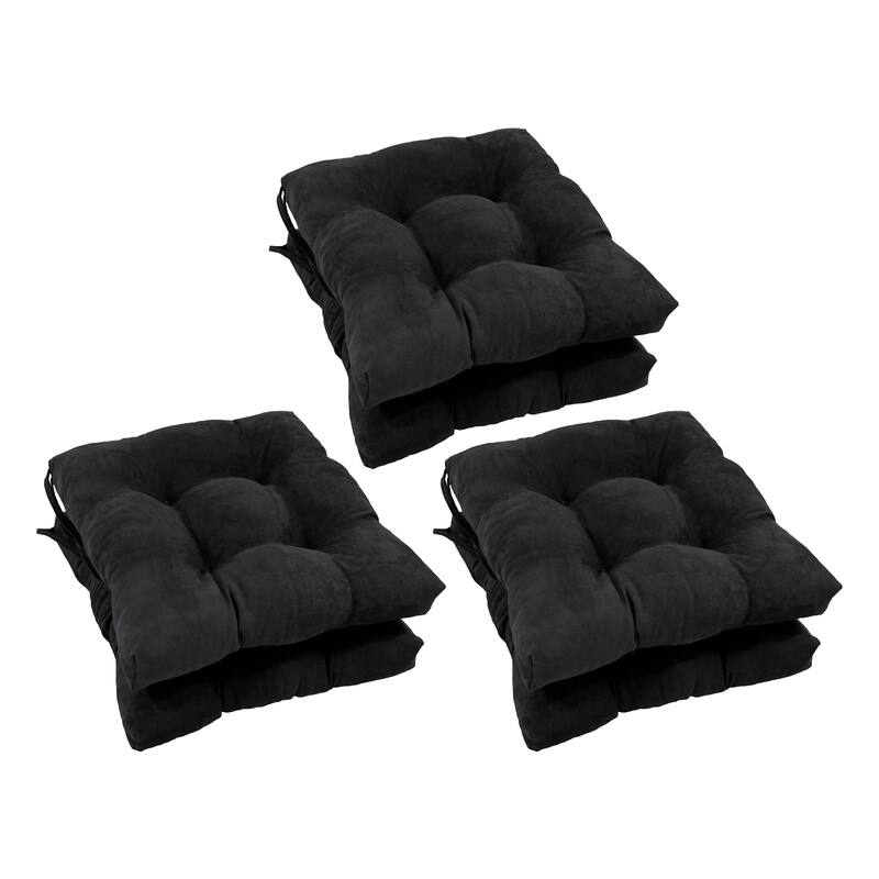 16-inch Square Indoor Microsuede Chair Cushions (Set of 2, 4, or 6 ...