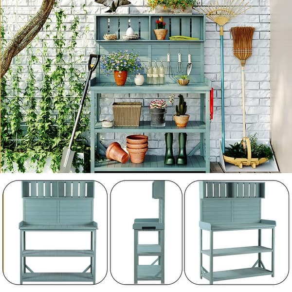 rustic garden work bench