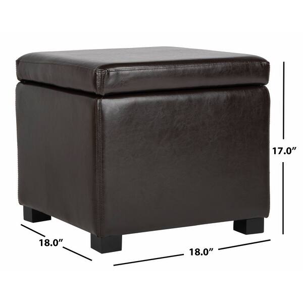 SAFAVIEH Jonathan Storage Flip-top Brown Ottoman - Bed Bath & Beyond ...