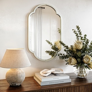 Elise Metal Arched Oval Modern Wall Mirror - 31.5"H x 20"W x 1.25"D ...