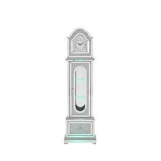 Mirrored Grandfather Clock Roman Numeral Clock with LED and Storage ...