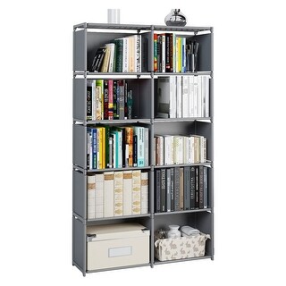 Double Row 10-Grid Vertical Bookshelf - for Bedroom - as picture - Bed ...