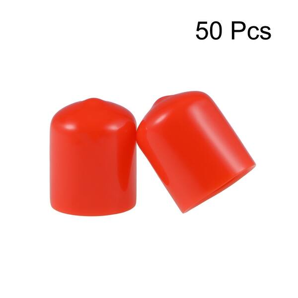 Rubber End Caps Vinyl Round Tube Bolt Cap Cover Thread Protectors - Red ...