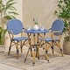 Paul Outdoor Aluminum and Wicker Outdoor French Cafe Set by Christopher ...