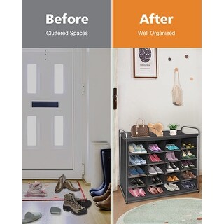 5-Tier Shoe Cubby with 20-Grid Storage,Shoe Rack Organizer for ...