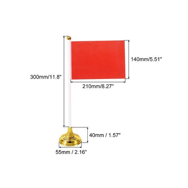 Flag Stands Table Flag Base Flagpole Gold Tone Round w Red Flag 10Pcs ...