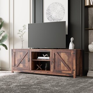 Rustic Farmhouse Style TV Stand with Ample Storage - Bed Bath & Beyond ...