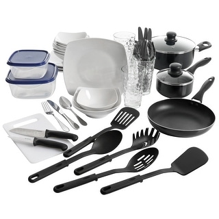 All U Need 45 Piece Dinnerware Cookware Combo Set in White - Bed Bath ...