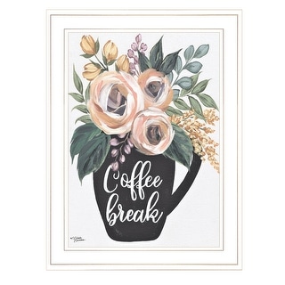 TrendyDecor4U Traditional "Coffee Break" Framed Print Wall Art by ...