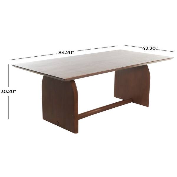 Brown Mango Wood Mid Century Modern Dining Table with Arched Legs - Bed ...