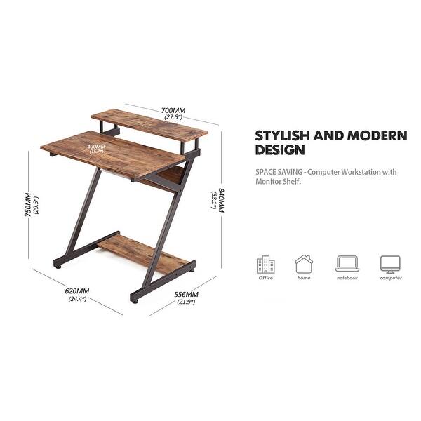 FITUEYES Computer Desk with Hutch Study Writing Desk for Small Spaces ...