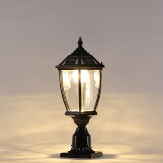 Black Aluminum Solar Post lamps with Remote - Bed Bath & Beyond - 38141936